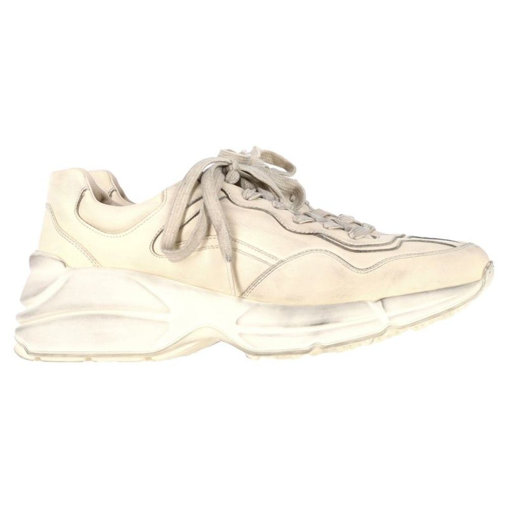 Gucci Rhyton Sneakers In Ivory Leather - Gem